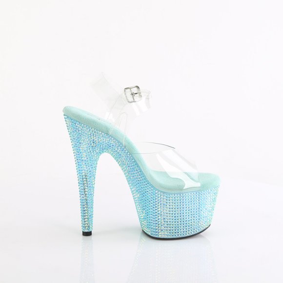 Pleaser | Shoes | Pleaser Bejeweled 78rrs Aqua Blue Platform Heels With ...